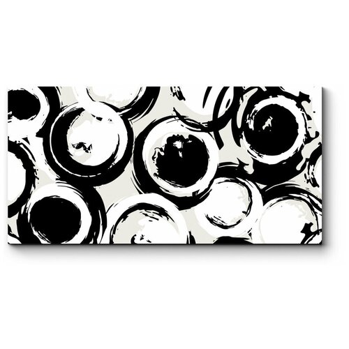 Модульная картина Белое в черный горошек 120x60