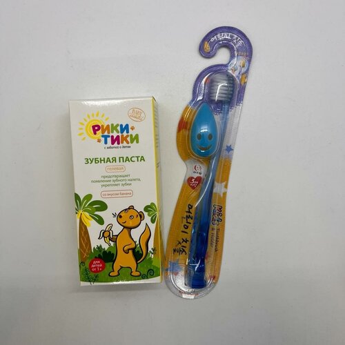 Набор Рики Тики Детский: зубная паста (банан) 50мл + зубная щетка Misorang