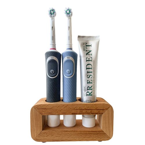 Деревянная подставка стакан под электрические зубные щетки и зубную пасту