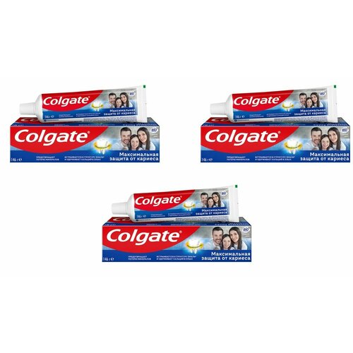 Colgate Зубная паста Максимальная защита от кариеса Свежая мята, 100 мл, 3 штуки