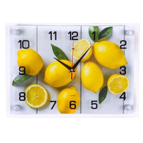 Часы - картина Лимоны на столе, 35х25 см