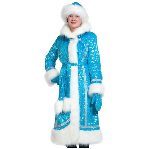 Карнавальный костюм Карнавалофф Снегурочка плюш серебро