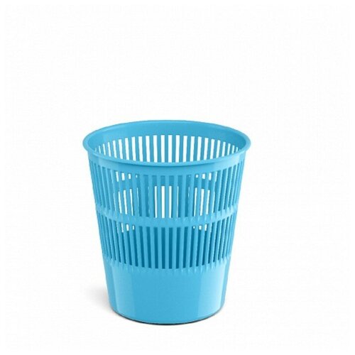 Корзина для бумаг и мусора ErichKrause Pastel, 9 литров, пластик, сетчатая, голубая./В упаковке шт: 1