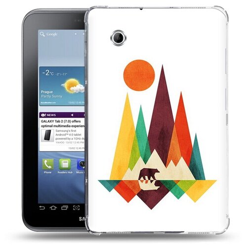 Чехол задняя-панель-накладка-бампер MyPads нарисованные горы с медведем для Samsung Galaxy Tab 2 7.0 GT-P3100/P3110 противоударный