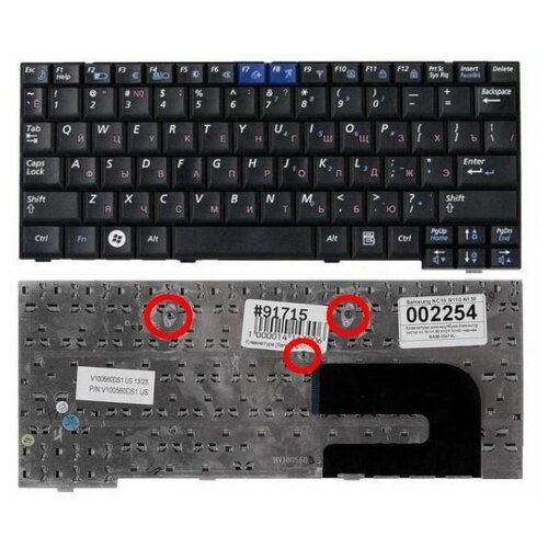 Клавиатура для Samsung NC10, N130, N110, NP-N110 (CNBA5902419GBIL, BA59-02419Q, BA59-02419R, чёрная)