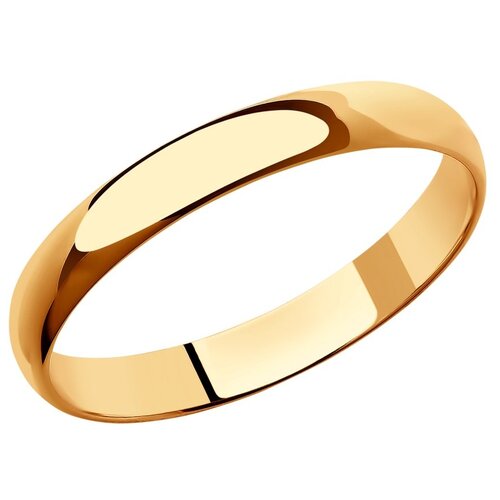 Кольцо обручальное SOKOLOV, красное, желтое золото, 585 проба, размер 15, золотой, красный