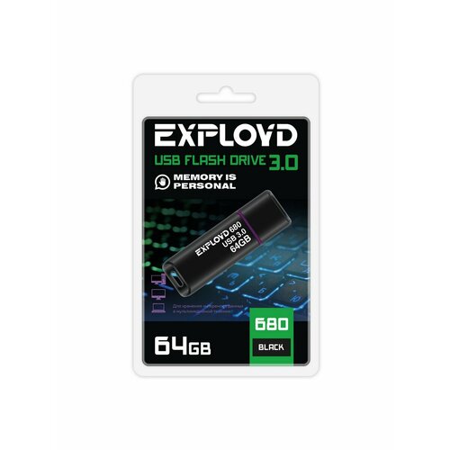 Флешка USB 3.0 Exployd 64 ГБ 680 ( EX-64GB-680-Black )