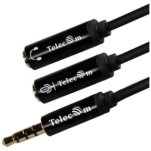 Разветвитель для наушников и микрофона Telecom 1 х 3.5 jack аудио (M) - 2 x 3.5 jack аудио (F) (TAV204M-0.2M)