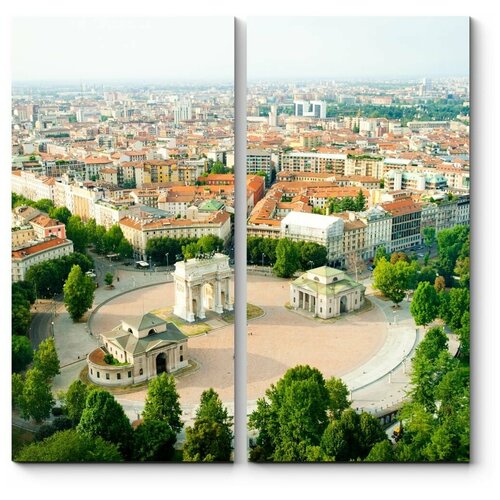 Модульная картина Панорама летнего Милана 40x40