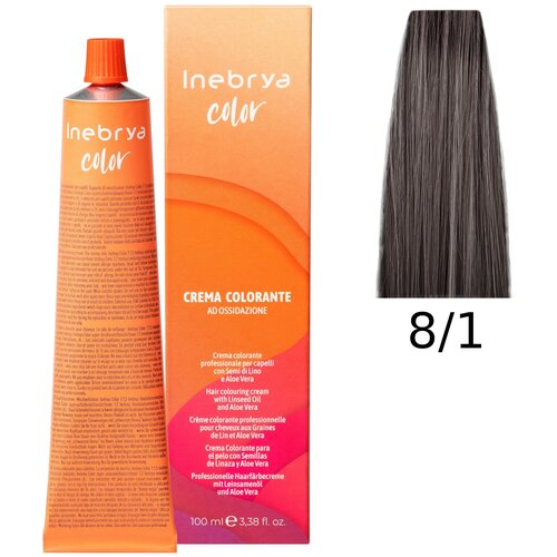 Крем-краска Inebrya Color Professional 8/1 Светлый блонд Пепельный 100 мл