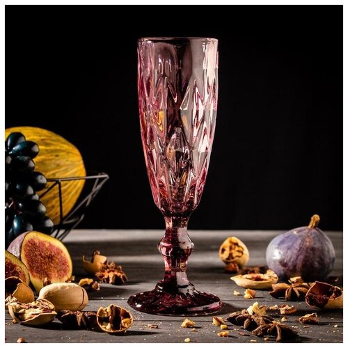 Бокал для шампанского Magistro «Круиз», 160 мл, 7×20 см, цвет розовый