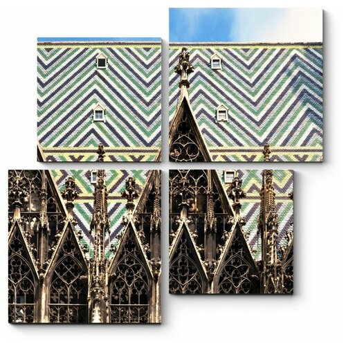 Модульная картина Готические арки Собора Святого Стефана, Вена 60x60