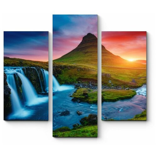 Модульная картина Красочный рассвет, Исландия 60x54