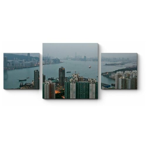 Модульная картина Пробуждающийся Гонконг210x90