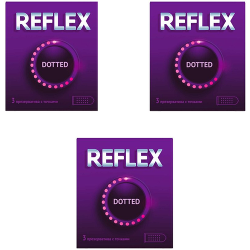 Презервативы Reflex Dotted в смазке, 3 упаковки (9 шт.)