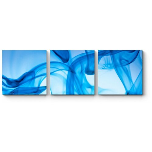 Модульная картина Многогранный синий 60x20