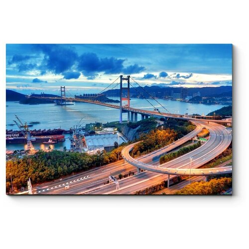 Модульная картина Великолепный вид на знаменитый мост Гонконга 40x27