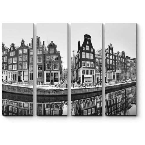Модульная картина Монохромный Амстердам 70x53