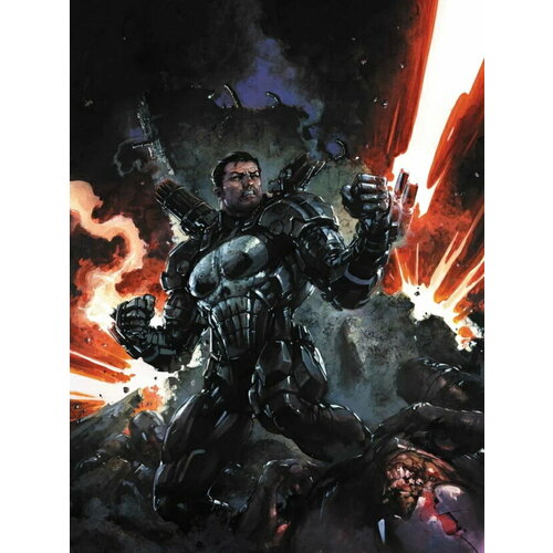 Плакат, постер на холсте Punisher/Каратель/игровые/игра/компьютерные герои персонажи. Размер 21 х 30 см