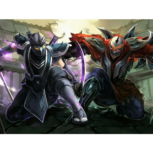 Плакат, постер на холсте League of Legends: Akali/Лига Легенд: Акали/игровые/игра/компьютерные герои персонажи. Размер 42 х 60 см