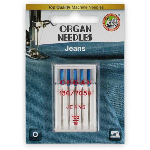 Иглы для быт. шв. машин ORGAN для джинсы 5 шт в блистере 5524100BL №100