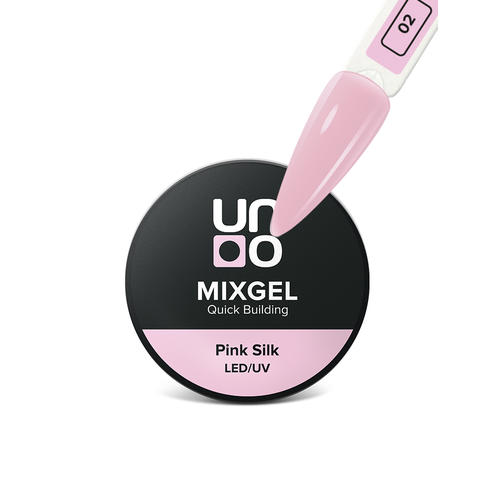 UNO, Полиакриловый гель MIXGEL Pink Silk, камуфлирующий, шайба 30 г