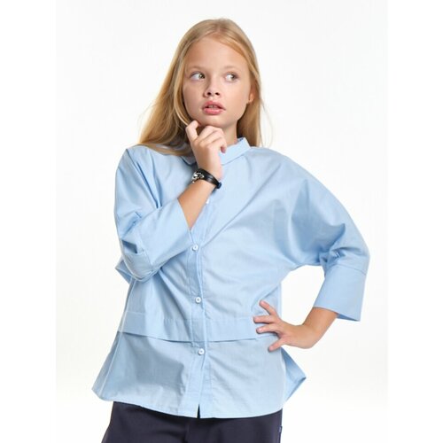 Школьная блуза Mini Maxi, размер 128, голубой