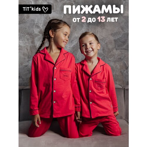 Пижама  TIT'kids, размер 92, красный