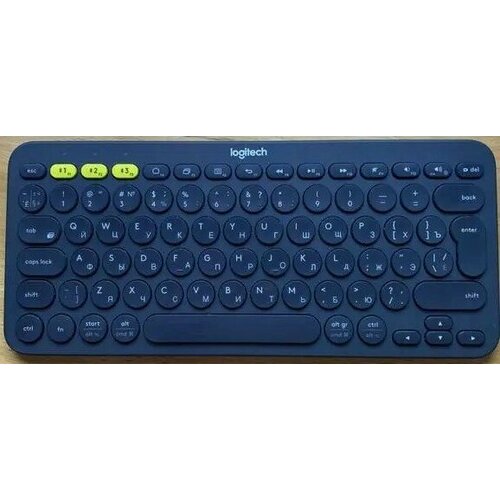 Игровая беспроводная клавиатура Logitech K380 Multi-Device синий, английская-русская, 1 шт.