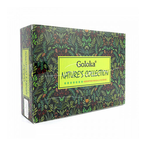 Goloka NATURE'S COLLECTION, Assorted Masala Incense (Ассорти благовоний масала природная коллекция, Голока), набор 12 упаковок.