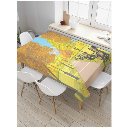 Скатерть прямоугольная JoyArty на кухонный стол "Аллея в парке" из оксфорда, 120x145 см