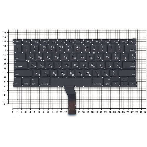 Клавиатура для ноутбука Apple Macbook A1369 A1466 Mid 2011 - Early 2017 черная, плоский Enter