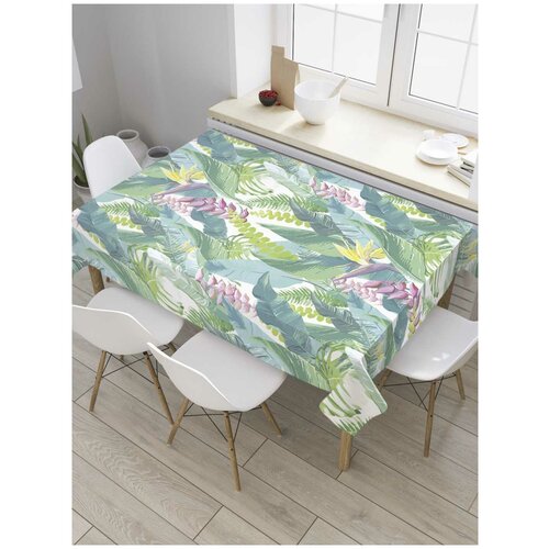 Скатерть прямоугольная JoyArty на кухонный стол "Разнообразие тропиков" из оксфорда, 180x145 см