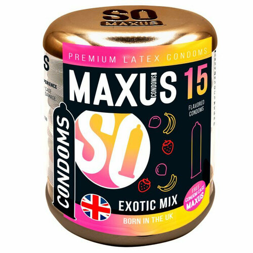 Ароматизированные презервативы Maxus Exotic Mix - 15 шт. (цвет не указан)