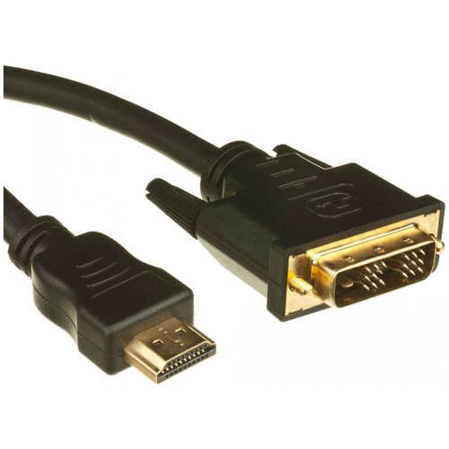 Кабель HDMI-DVI Cablexpert CC-HDMI-DVI-7.5MC, 19M/19M, 7.5м, single link, черный, позол. разъемы, экран, пакет