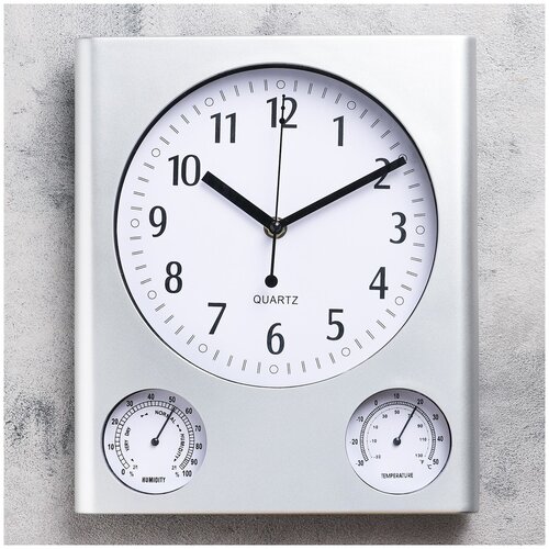 Часы настенные, серия: Классика, "Верность", с термометром и гигрометром, 29.5х25 см (1 шт.)