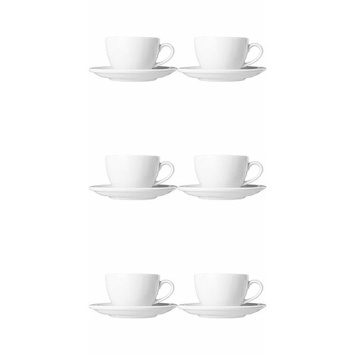 Набор из 6 чайных чашек "Albergo" 8,7х8,7х6 см, 200 мл, белый, фарфор, Tognana, AL016190000