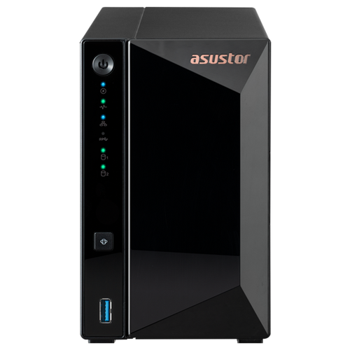 Cетевое хранилище ASUSTOR AS3302T 2-Bay NAS/MPl/Cel 1.4GHz Quad Core/2GBDDR4/noHDD, LFF(HDD, SSD),/1x1GbE(LAN)/3xUSB3.2; 90IX01I0-BW3S00 (AS3302T)