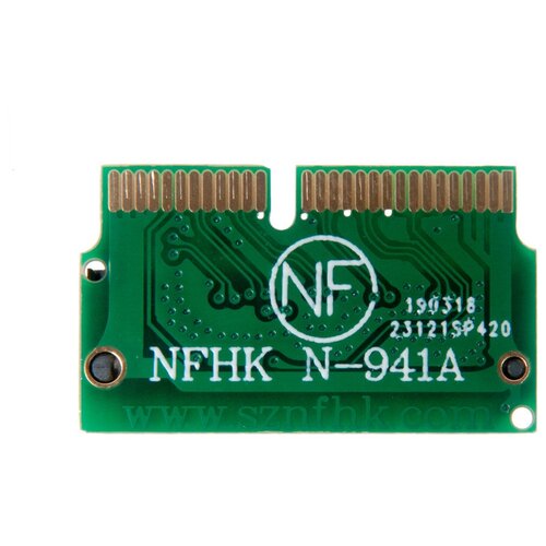 Адаптер-переходник SSD M.2 NVMe (NGFF) короткий для MacBook Imac Mid 2013 Early 2014 Early 2015 Mid 2017 A1465 A1466 A1502 A1398 A1418 A1419 / NFHK N-941A