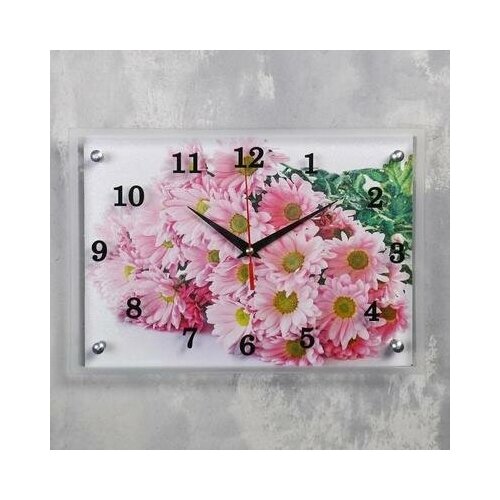 Часы настенные, серия: Цветы, "Герберы", 25х35 см, микс 3519817 .