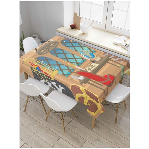 Скатерть прямоугольная JoyArty на кухонный стол "Каюта капитана" из оксфорда, 120x145 см