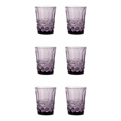 Набор из 6 бокалов Хайбол "Solange" круглая 8х8х9,2 см, 250 мл, фиолетовый, стекло, Tognana, A9557260025
