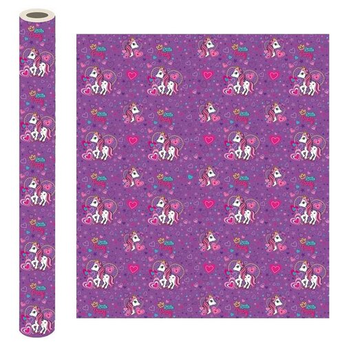 Бумага упаковочная ND Play Пони, 70х100, 2шт., розово-фиолетовый