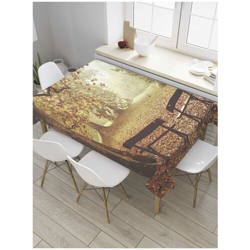 Скатерть прямоугольная JoyArty на кухонный стол "Лесная беседа" из оксфорда, 180x145 см