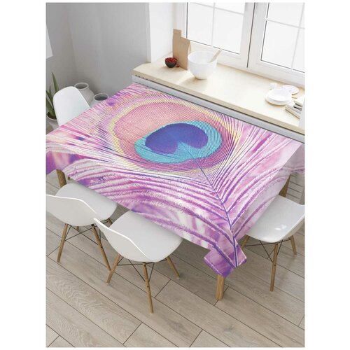 Скатерть прямоугольная JoyArty на кухонный стол "Большое перо" из оксфорда, 180x145 см