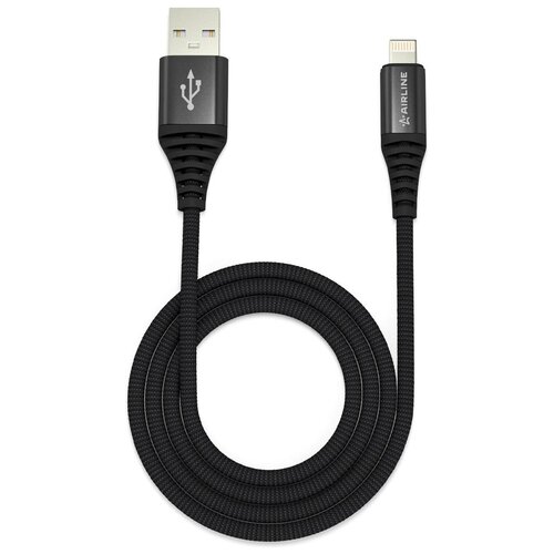 Кабель AIRLINE USB - Lightning (ACH-I-24), 1 м, черный