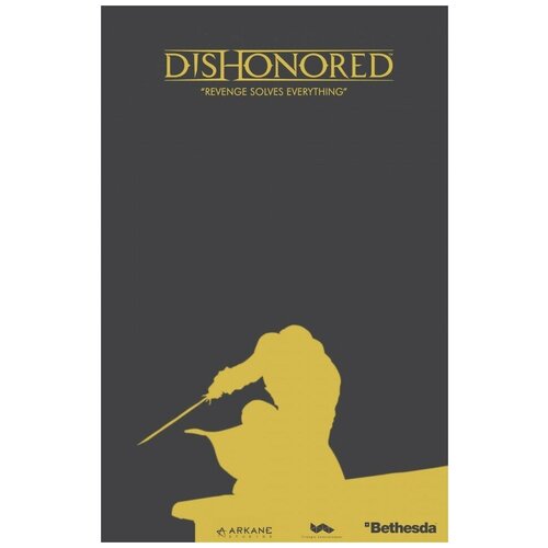 Плакат, постер на холсте Dishonored/Обесчещенный. Размер 21 х 30 см