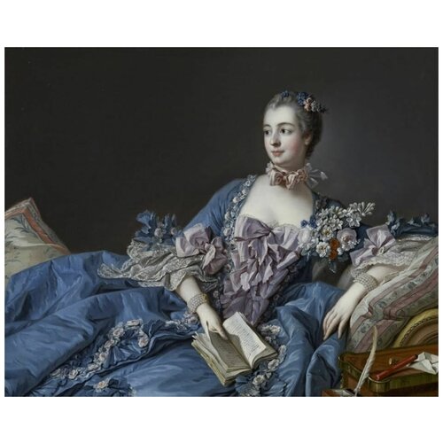 Репродукция на холсте Мадам де Помпадур (1758) Буше Франсуа 50см. x 40см.