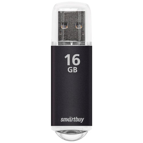 Флешка SmartBuy V-Cut USB 2.0 16 ГБ, 1 шт., черный