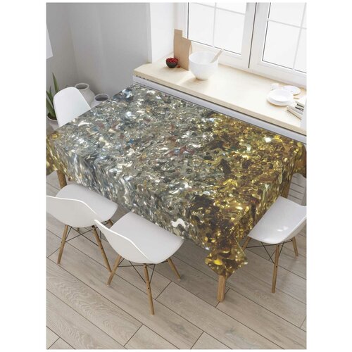Скатерть прямоугольная JoyArty на кухонный стол "Залежи металлов" из оксфорда, 120x145 см